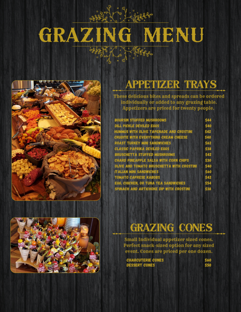 Menus – The Grazing Cowboy